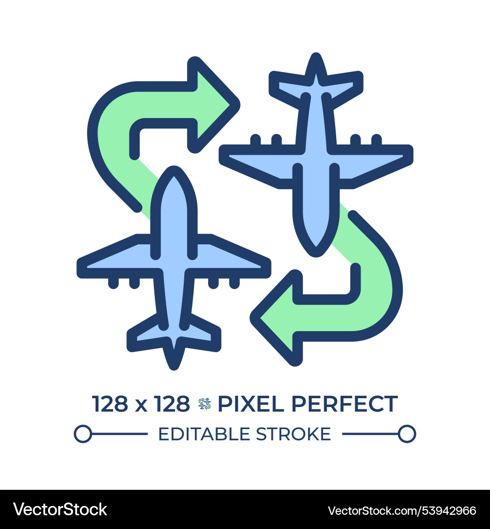 Charter flight rgb color icon Royalty Free Vector Image