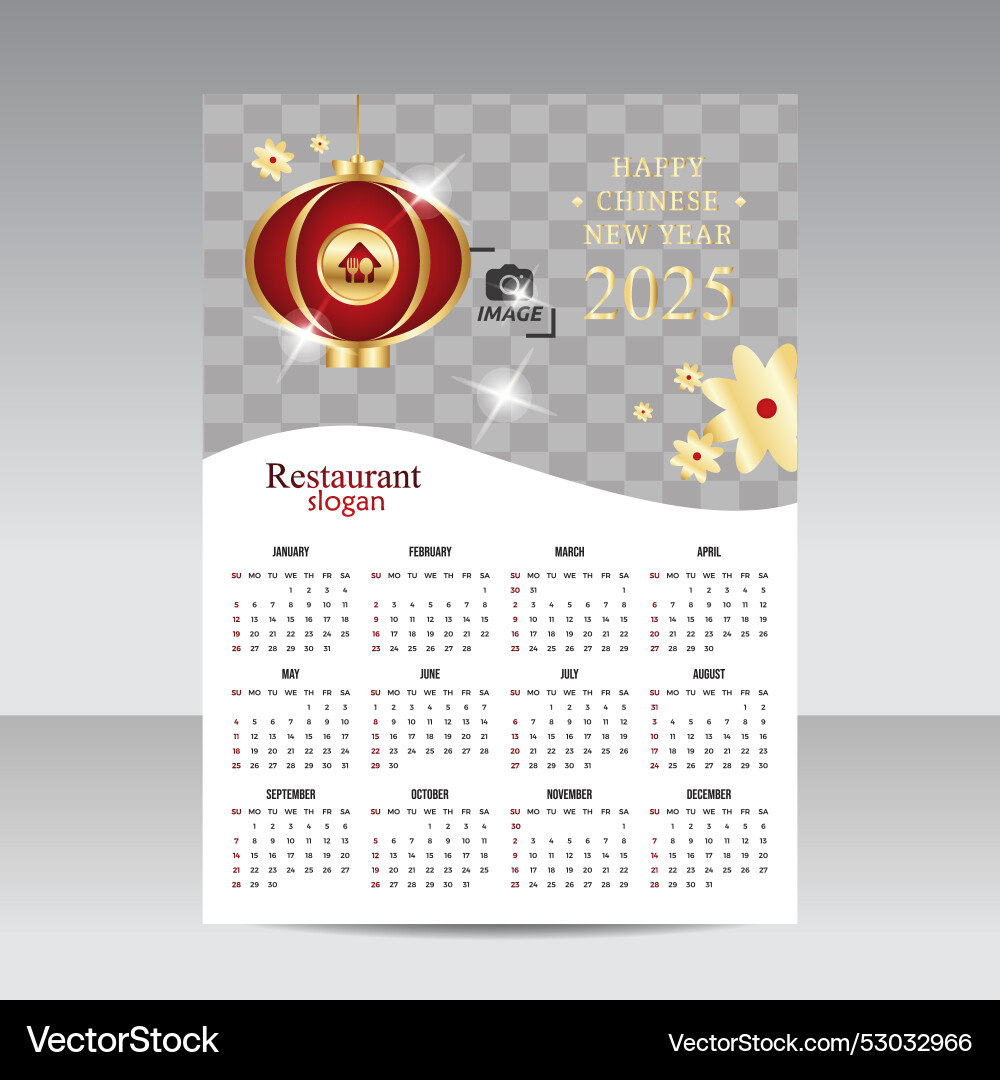 Cute calendar template for 2025 year with creative