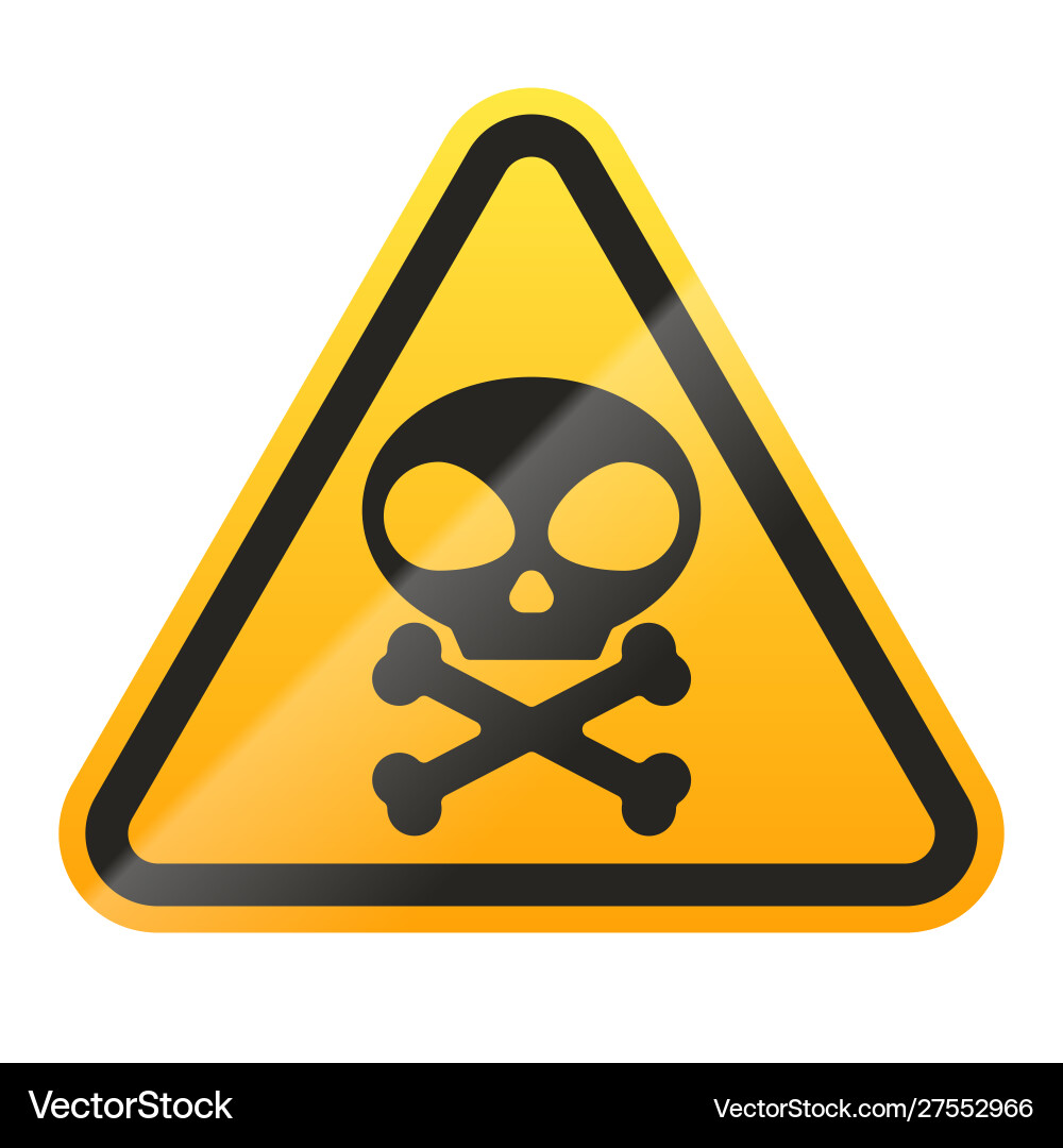 Danger skull and bones sign isolated on white Vector Image