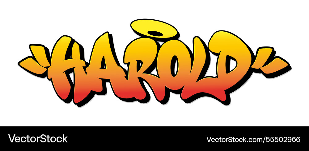 Harold name in graffiti style Royalty Free Vector Image