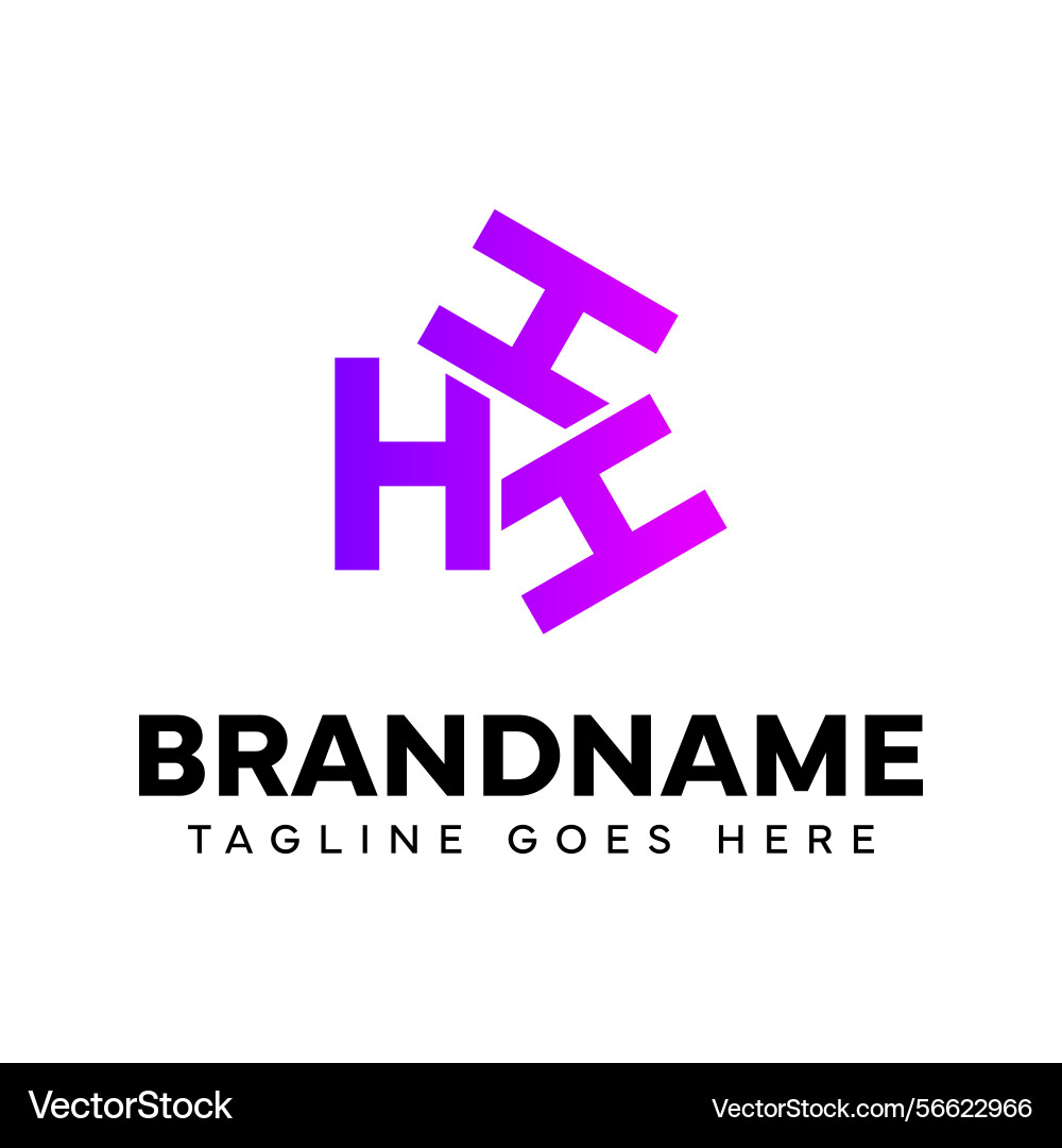 Letters hhh play logo symbolizing fun motion Vector Image