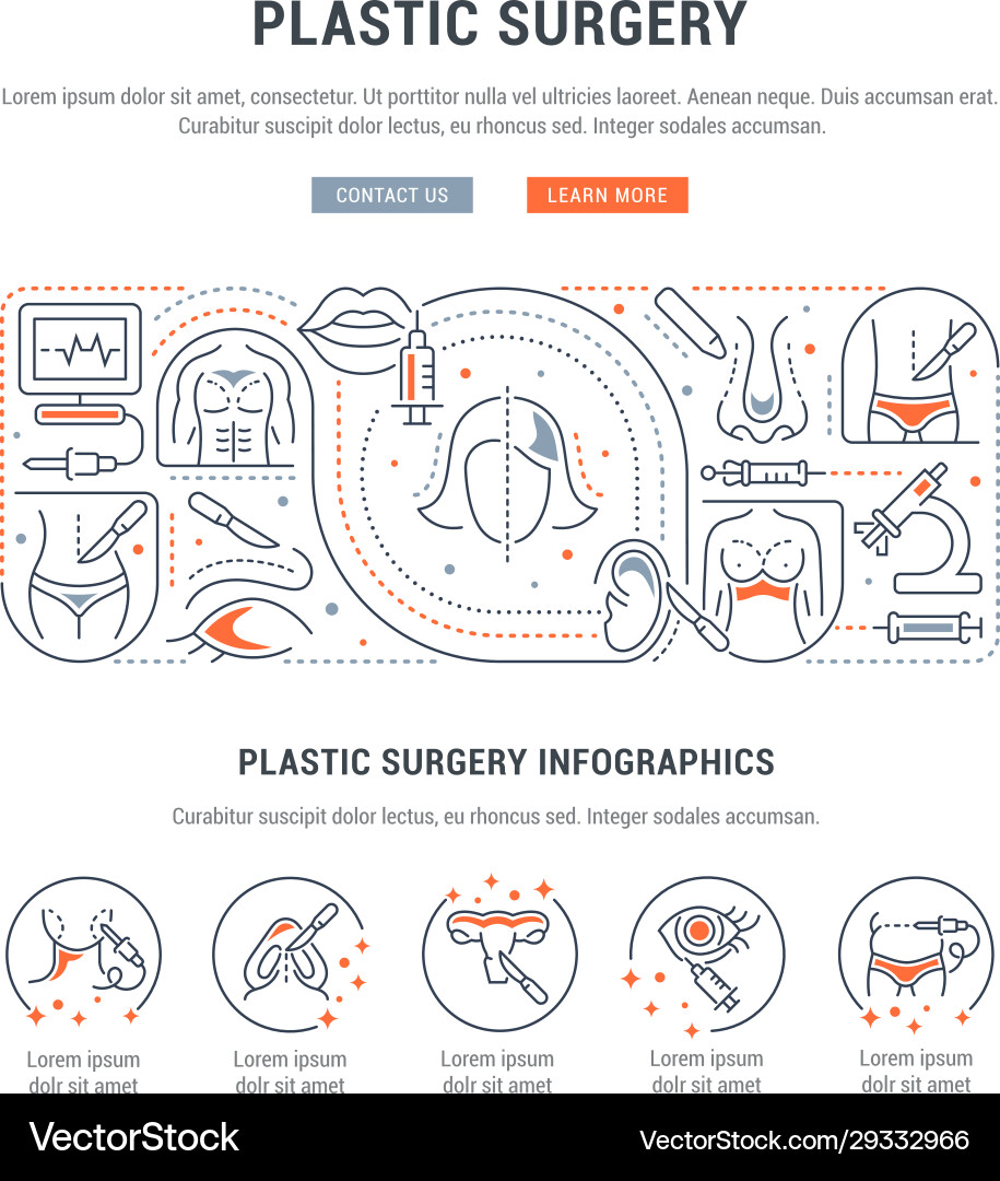 Linear plastic surgery Royalty Free Vector Image