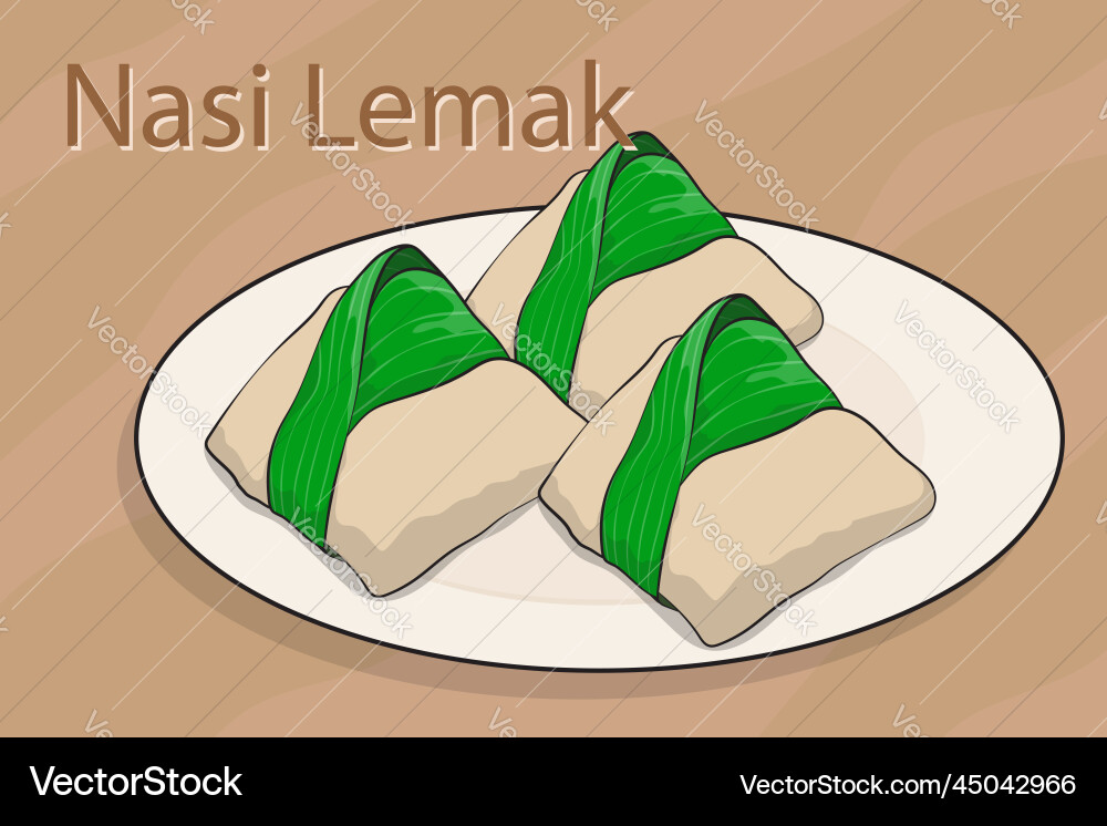Nasi lemak in design Royalty Free Vector Image