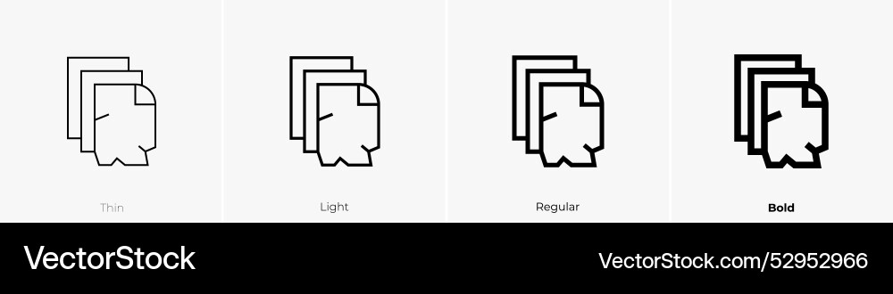 Paper icon thin light regular and bold style Vector Image