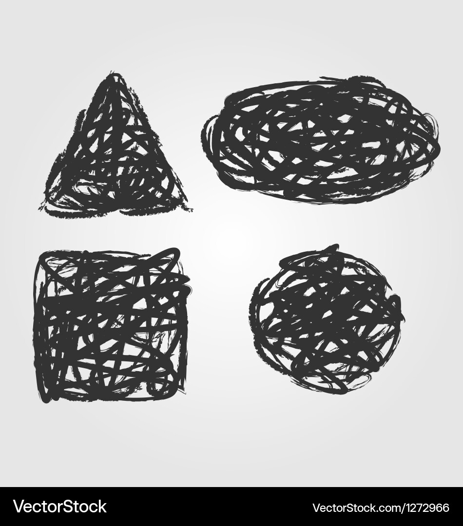 Scribble shapes Royalty Free Vector Image - VectorStock