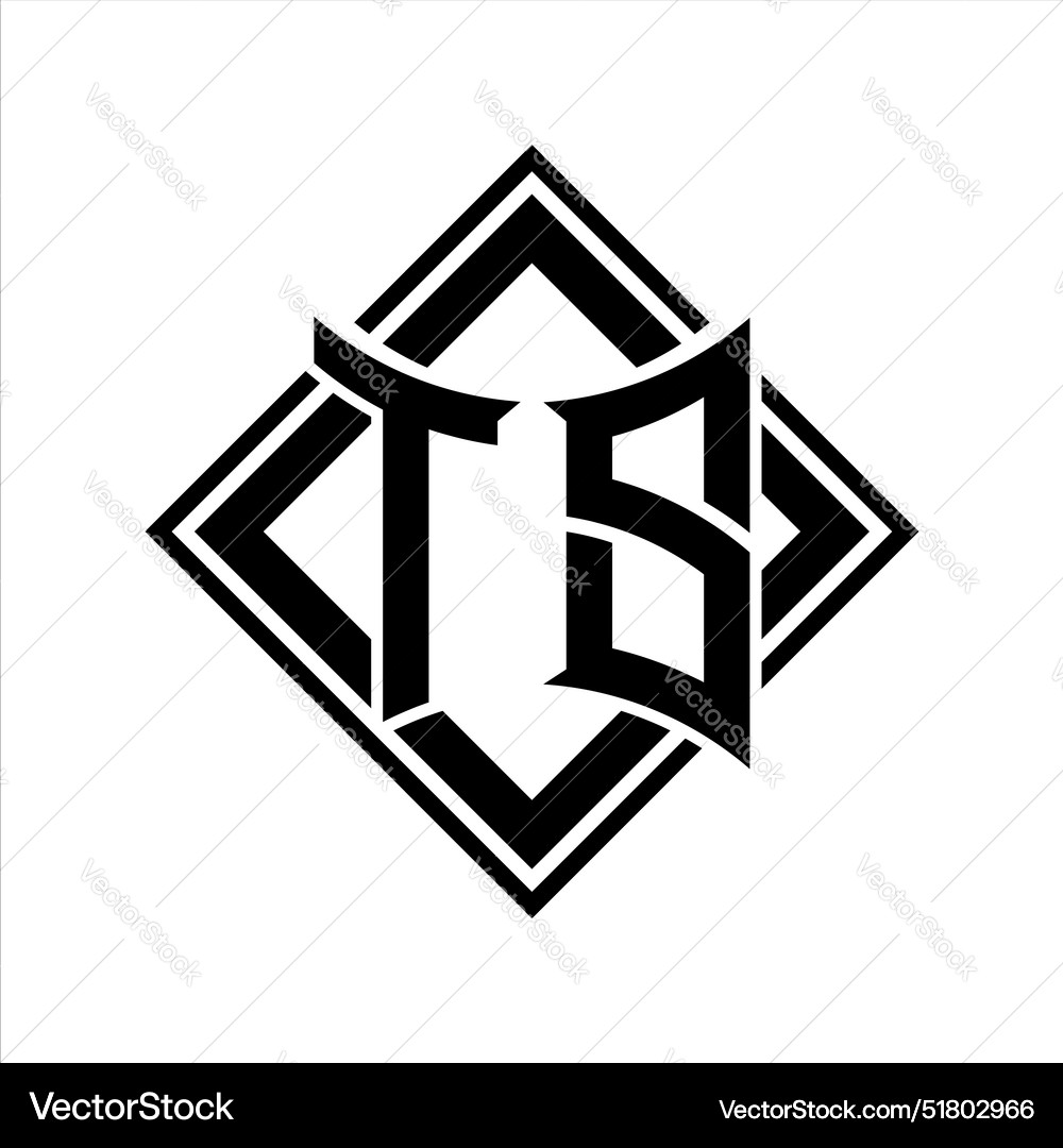 Ts letter logo with abstract shield shape Vector Image