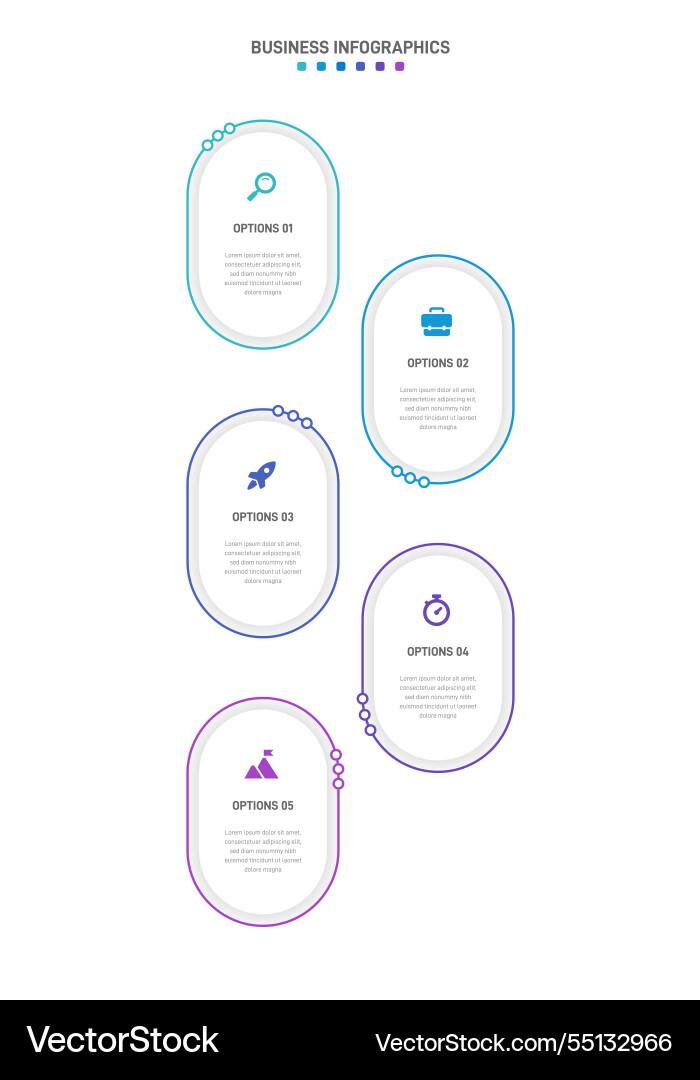 Vertical progress bar featuring 5 arrow-shaped Vector Image