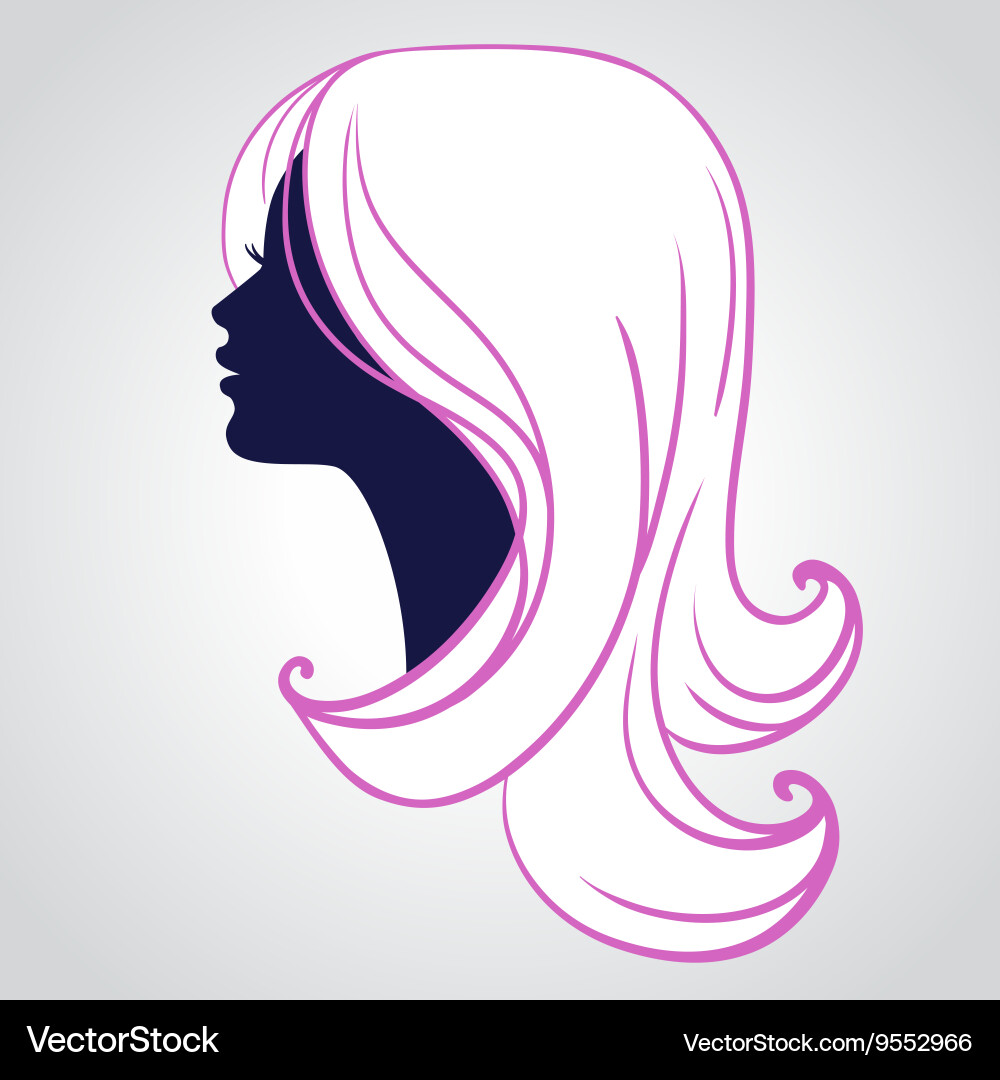 Woman face silhouette isolated Royalty Free Vector Image