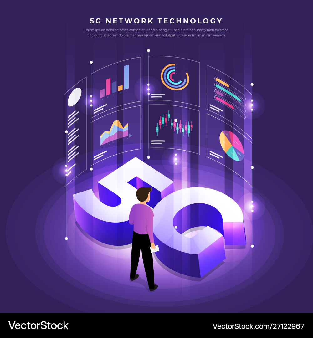 Concept 5g network technology Royalty Free Vector Image