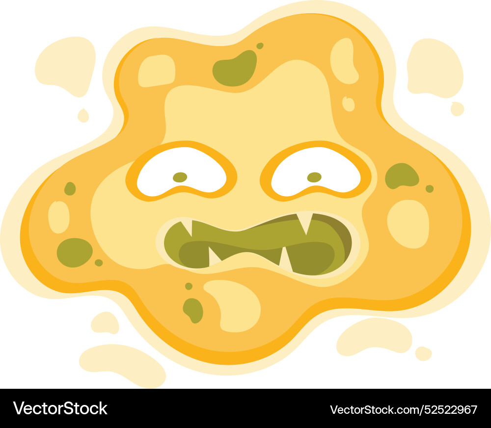 Infection disease bacteria with evil face cartoon Vector Image