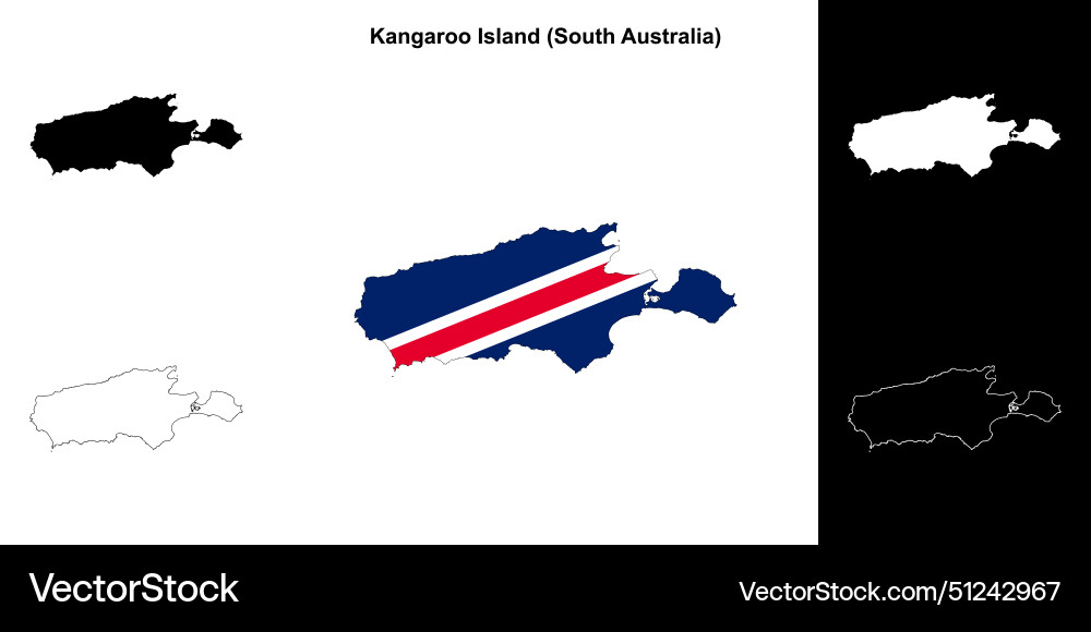 Kangaroo island outline map Royalty Free Vector Image
