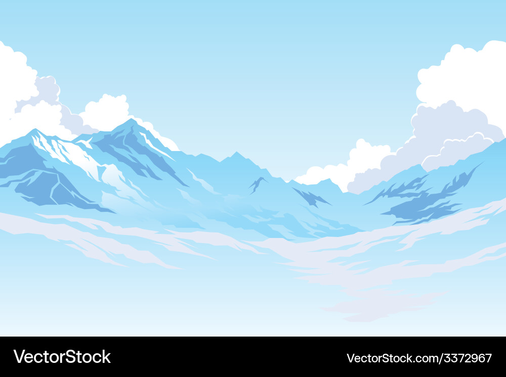 Mountains and clouds Royalty Free Vector Image
