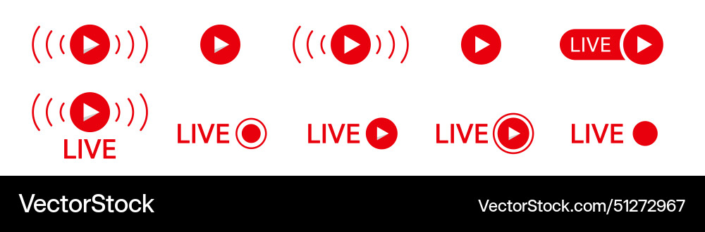 Stream live video online broadcast red logo Vector Image