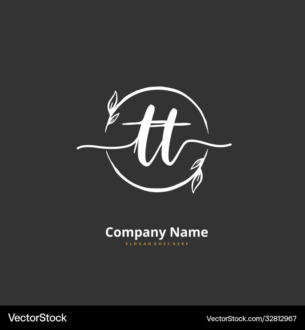 T tt initial handwriting and signature logo Vector Image