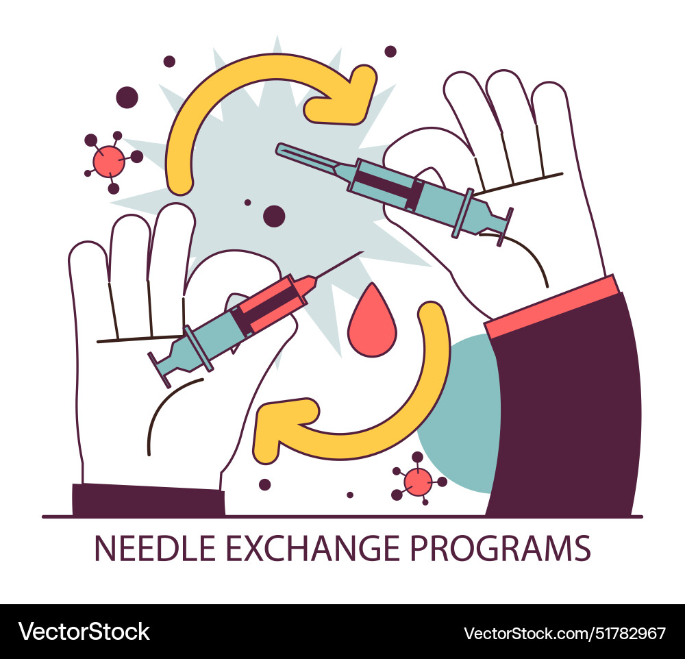 World aids day needle and syringe programme hiv Vector Image