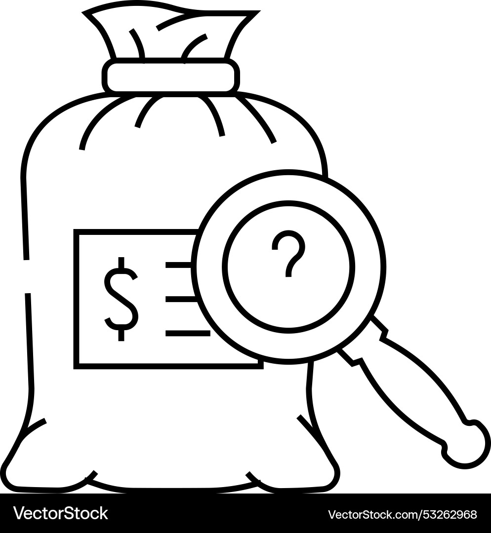 Asset valuation line icon Royalty Free Vector Image