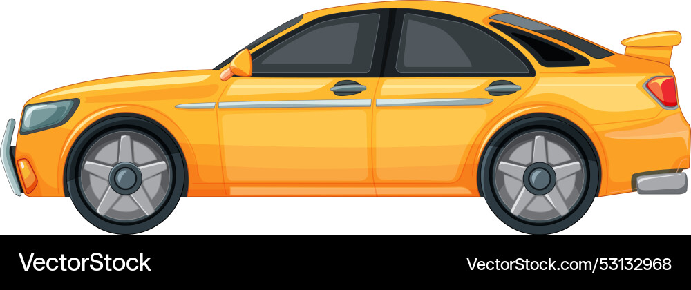 Bright yellow car with sporty design Royalty Free Vector