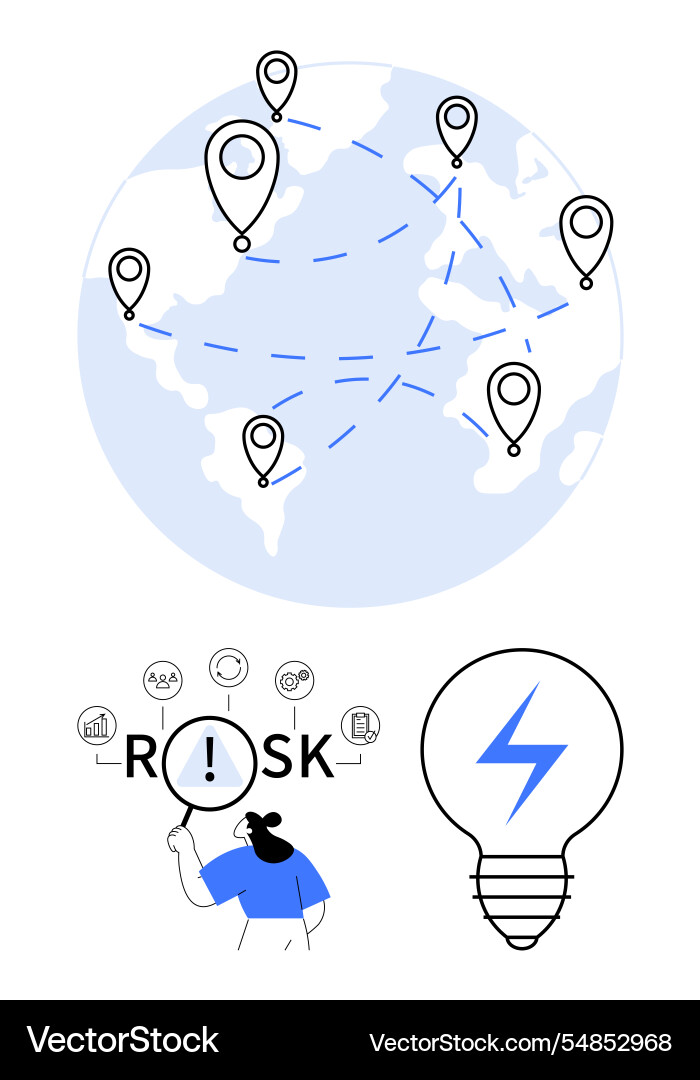 Global connectivity risk assessment Royalty Free Vector