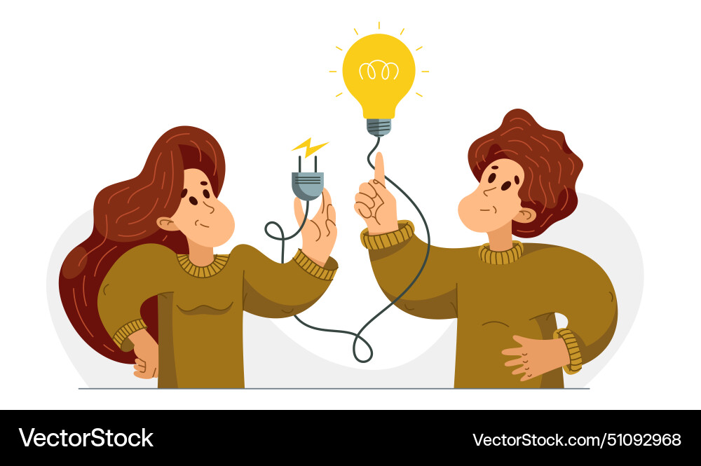Idea needs resources to be realized embodied Vector Image