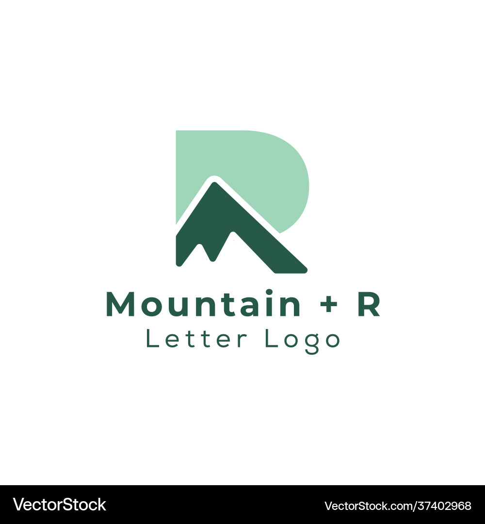 Mountain r letter logo Royalty Free Vector Image