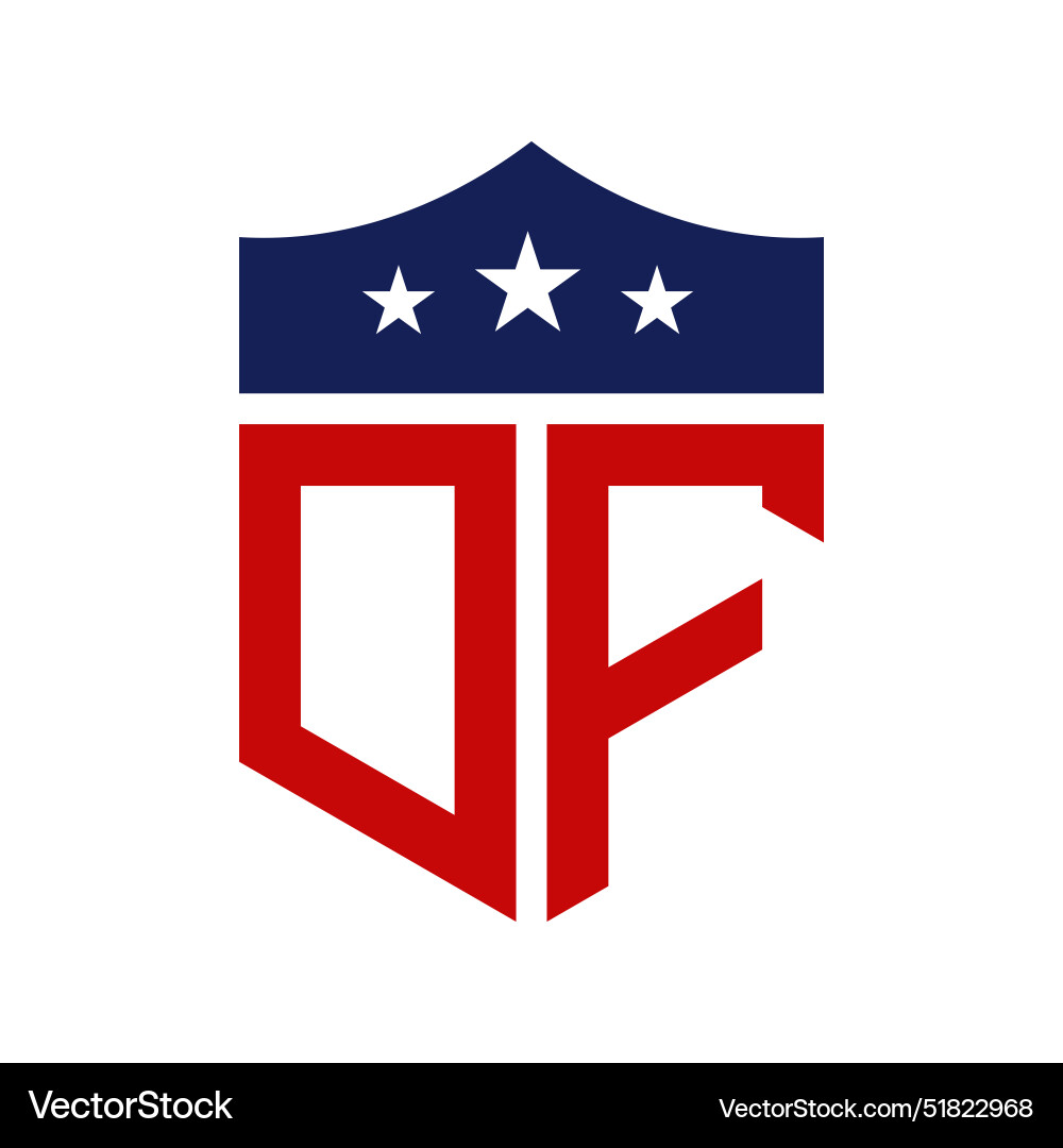 Patriotic df logo design letter Royalty Free Vector Image