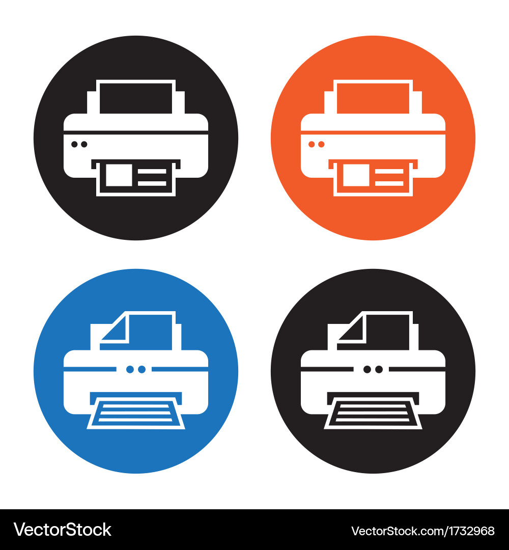Printer icons Royalty Free Vector Image - VectorStock