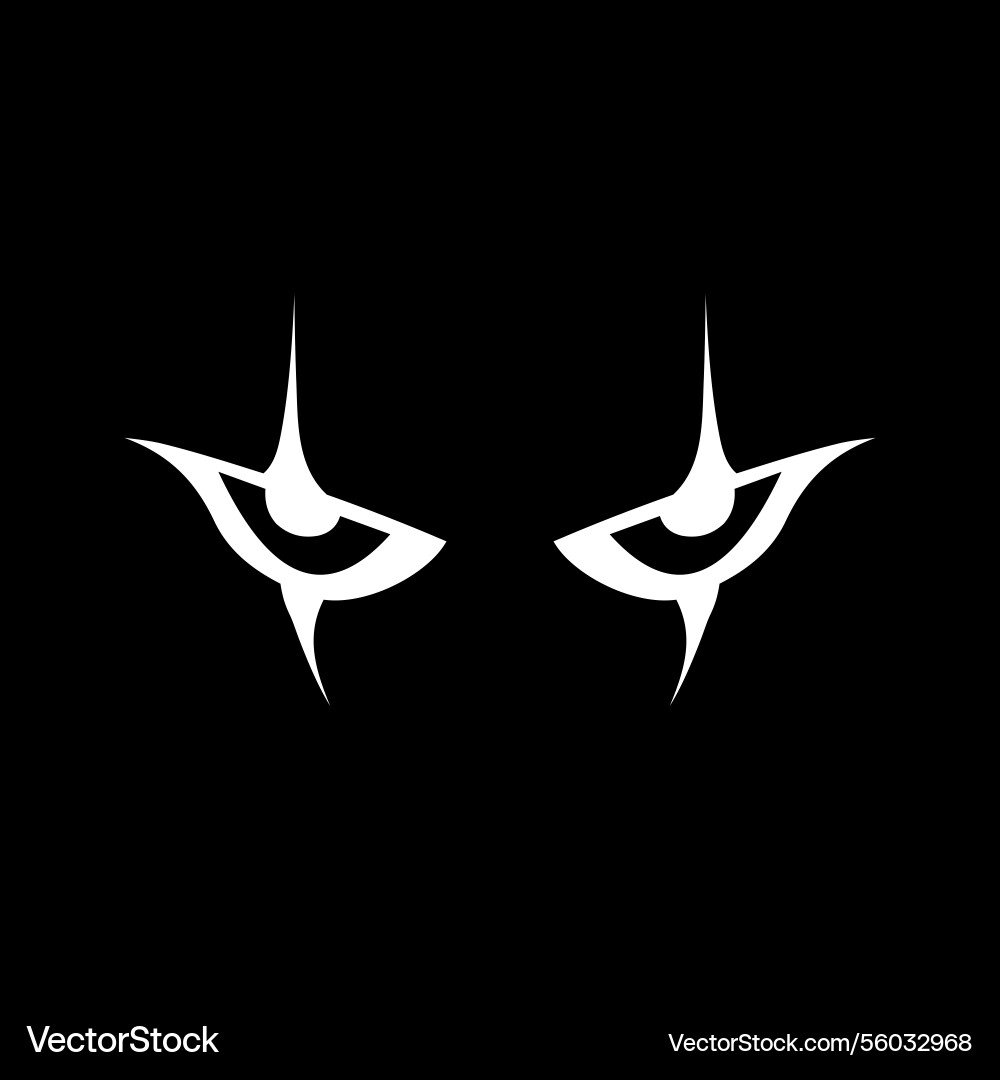 Sharp evil eyes icon - dark aesthetic Royalty Free Vector
