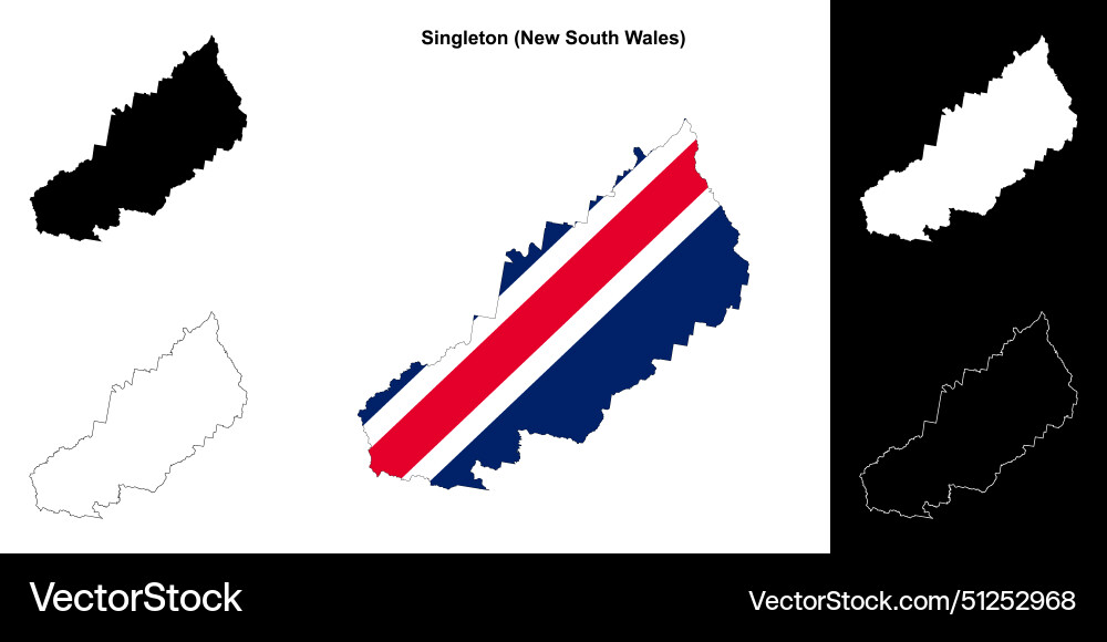Singleton outline map Royalty Free Vector Image