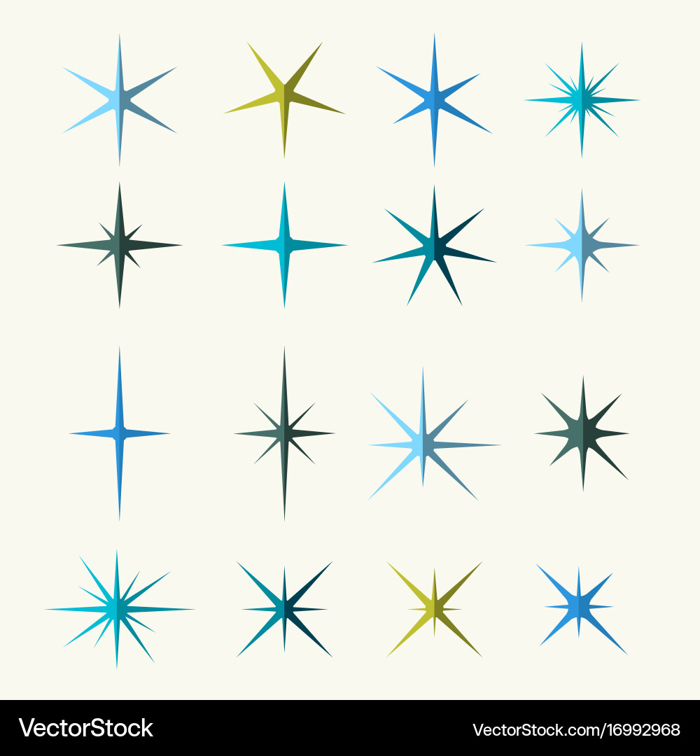 Sparkles symbols various shades Royalty Free Vector Image