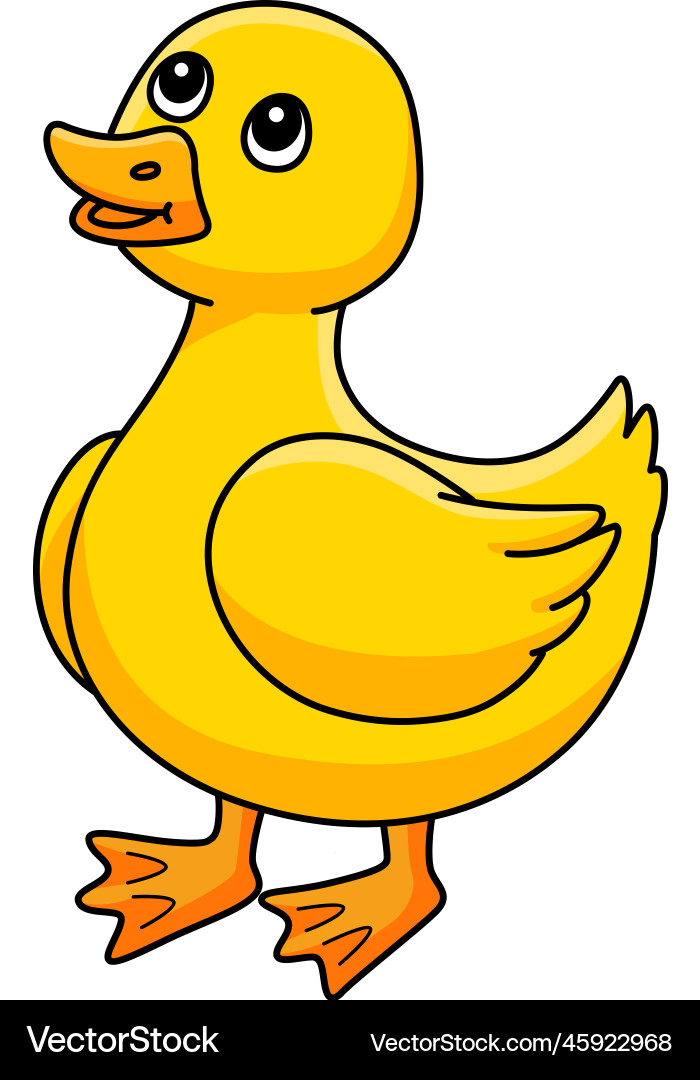 Spring duckling cartoon colored clipart Royalty Free Vector
