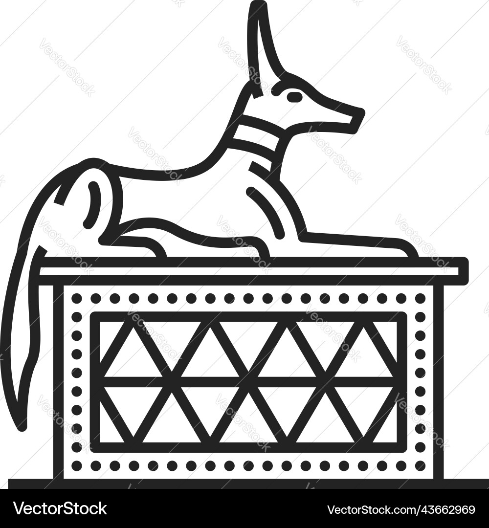 Anubis god of ancient egypt outline icon Vector Image