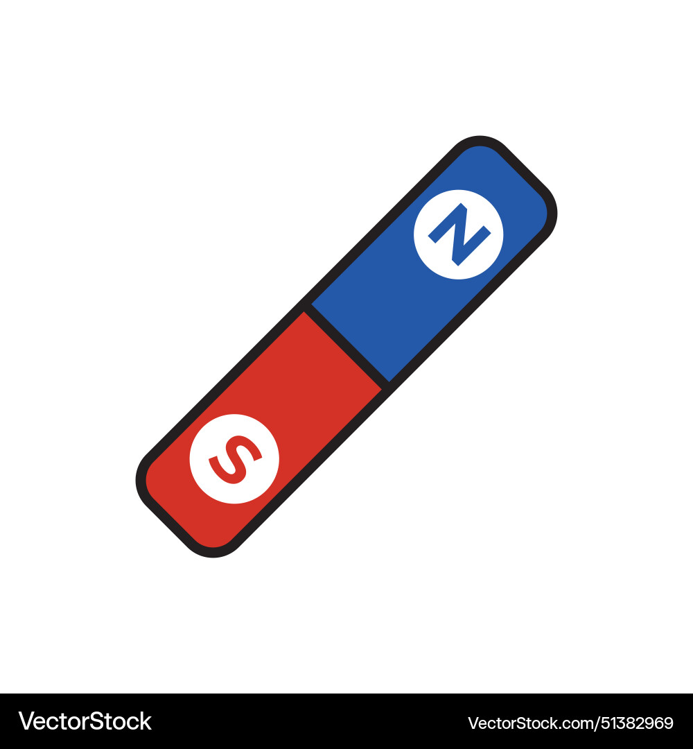 Bar magnet icon n-pole and s-pole magnets Vector Image