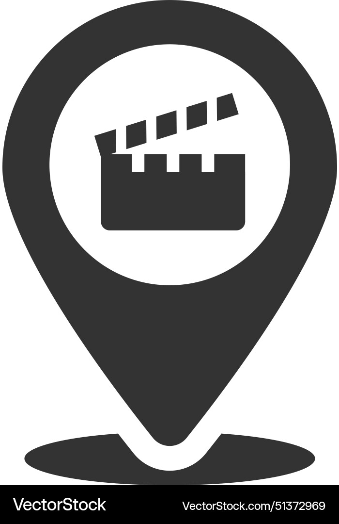 Cinema hall location icon Royalty Free Vector Image