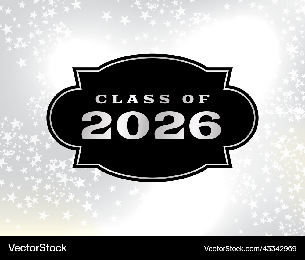 Class of 2026 graduation emblem Royalty Free Vector Image