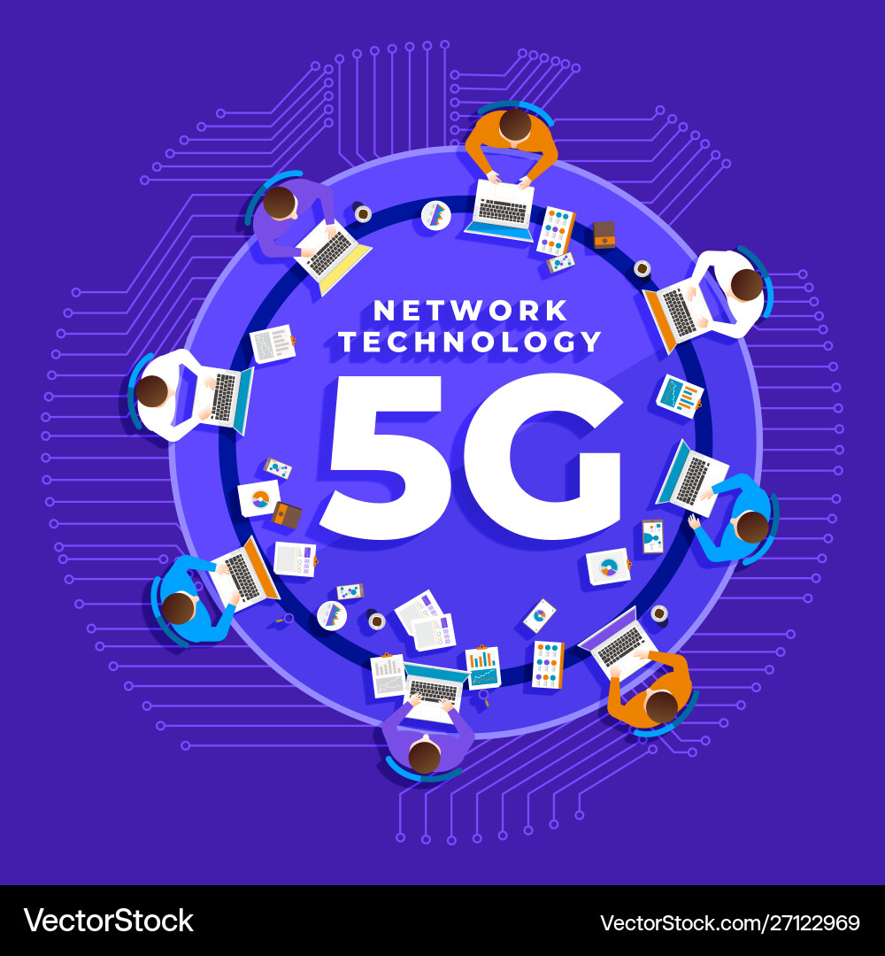 Concept 5g network technology Royalty Free Vector Image