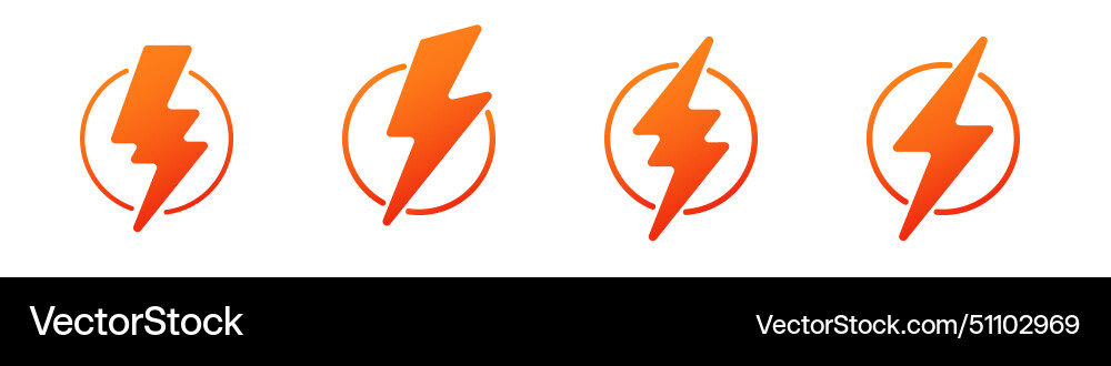 Iconic power energy flash art Royalty Free Vector Image