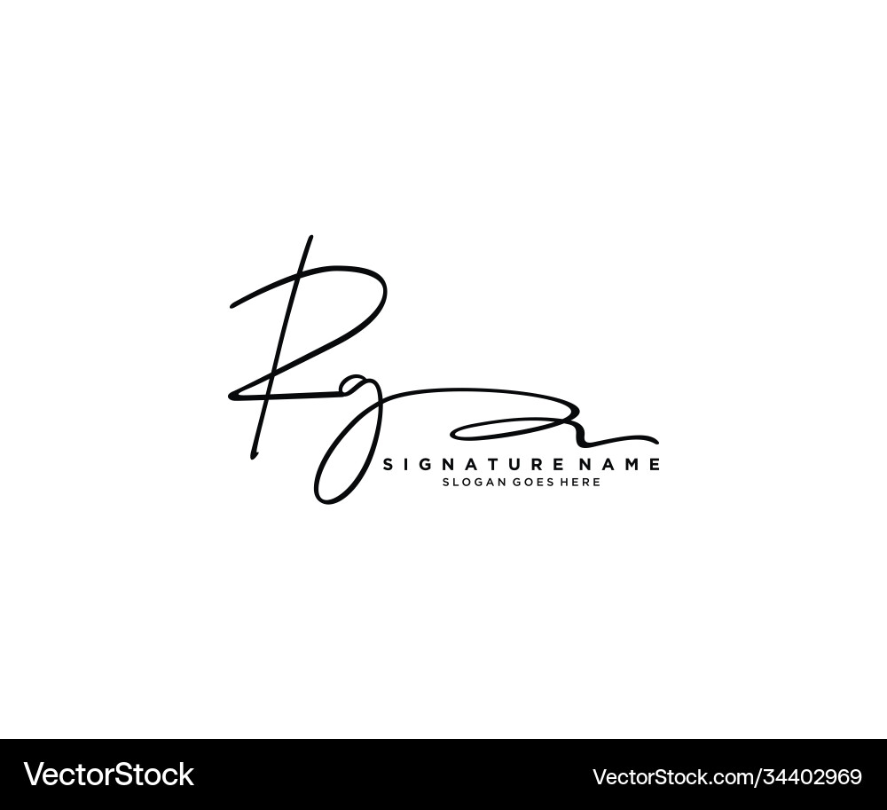 Letter rg signature logo template Royalty Free Vector Image