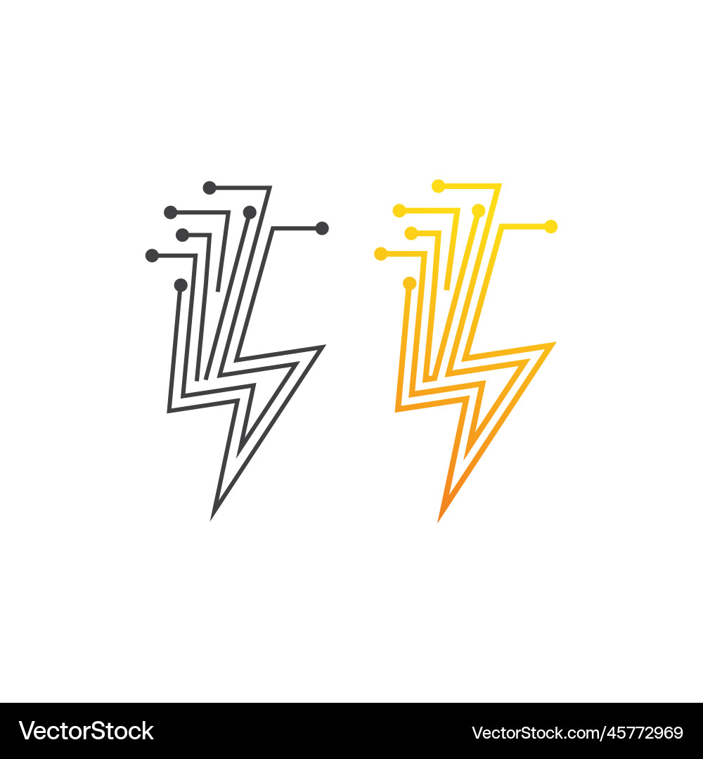 Lightning Bolt Power Icon Royalty Free Vector Image