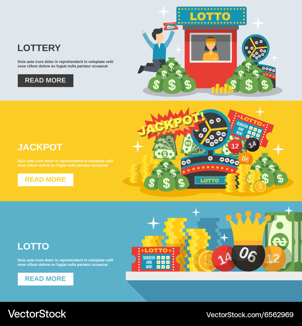 Lotto Jackpot Banner Set Royalty Free Vector Image