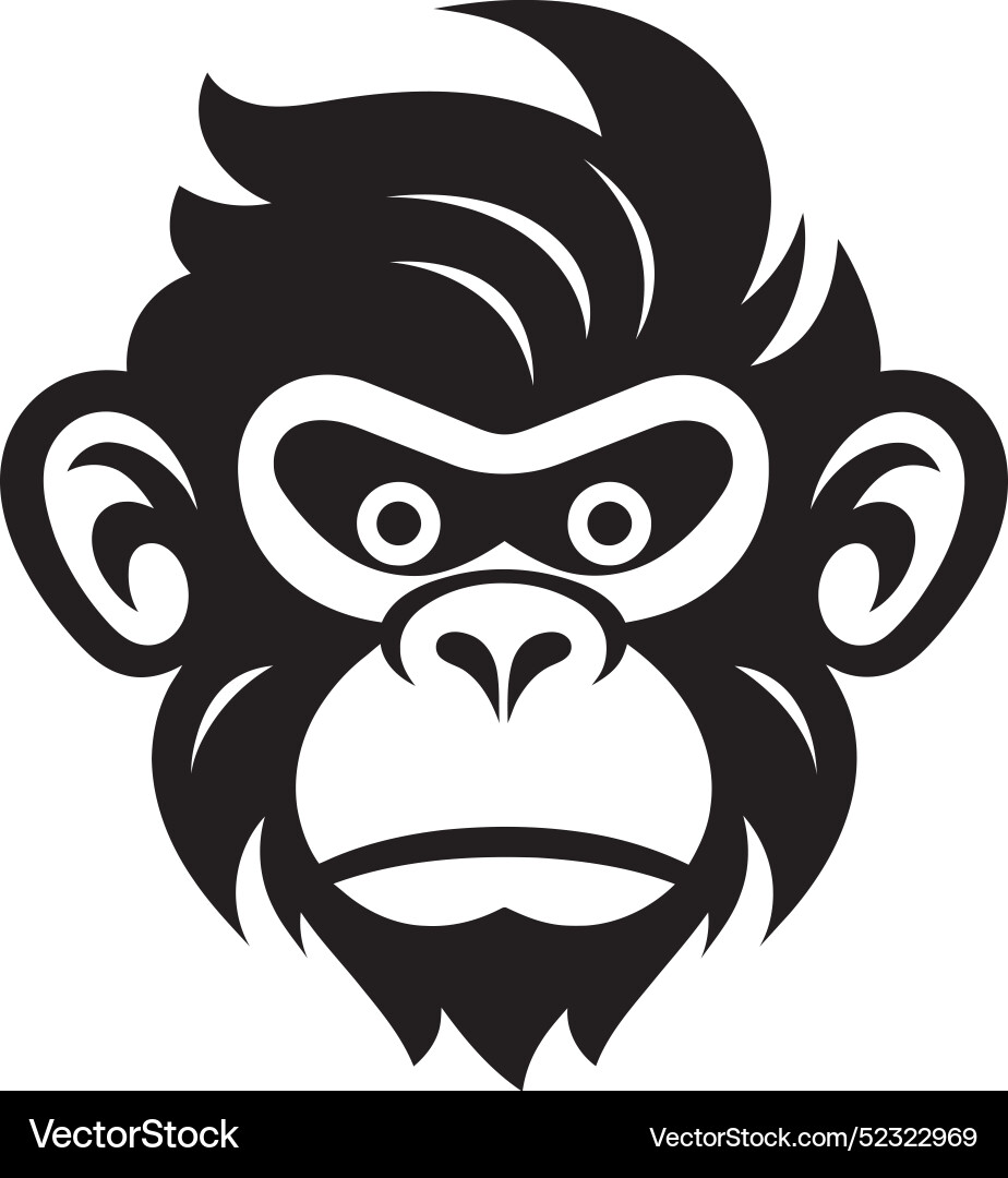 Midnight musings monochrome primate splendor vec Vector Image