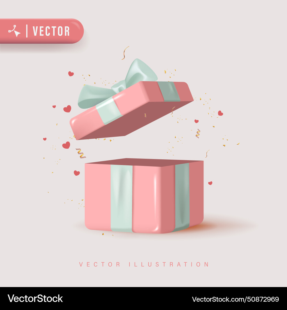 Pink gift box Royalty Free Vector Image - VectorStock