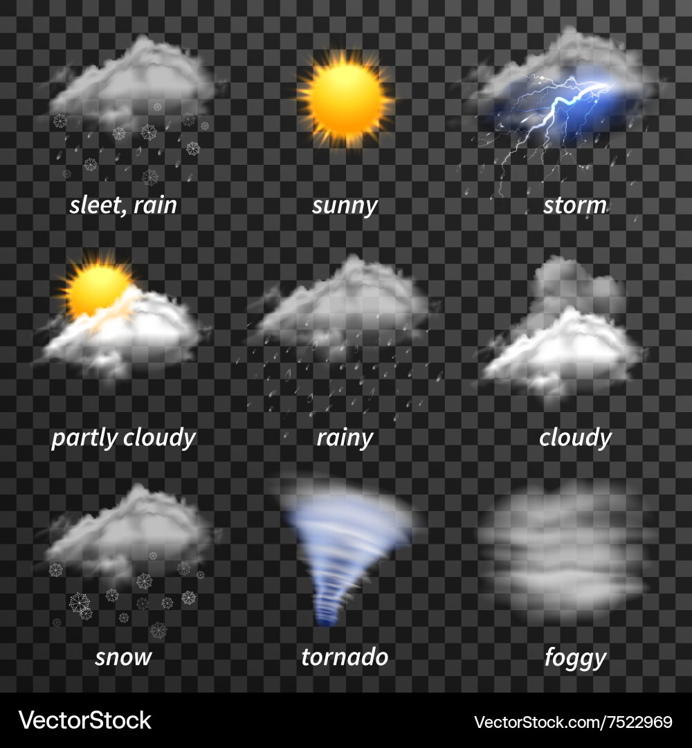 Realistic weather transparent Royalty Free Vector Image