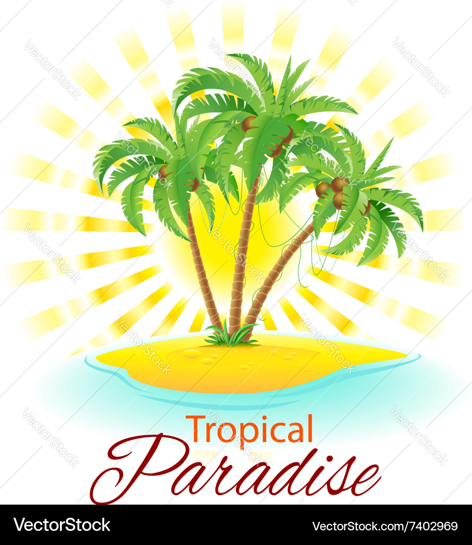 Tropical scene Royalty Free Vector Image - VectorStock
