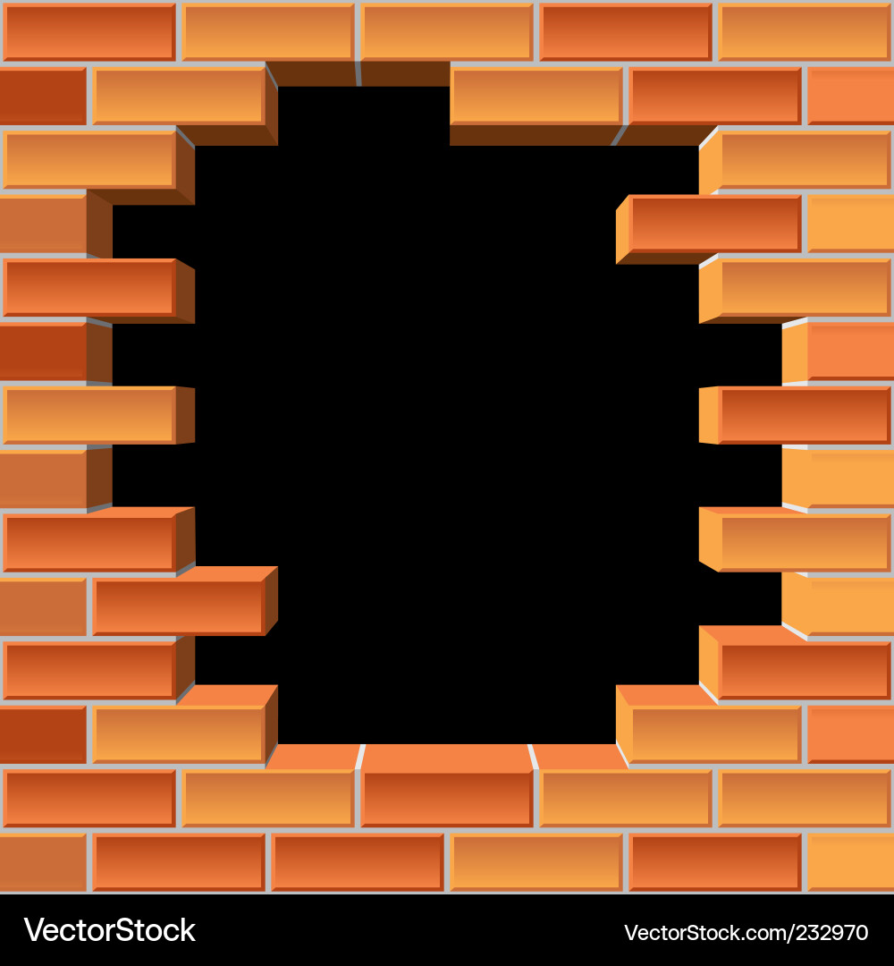 Brick Wall Hole Royalty Free Vector Image - VectorStock