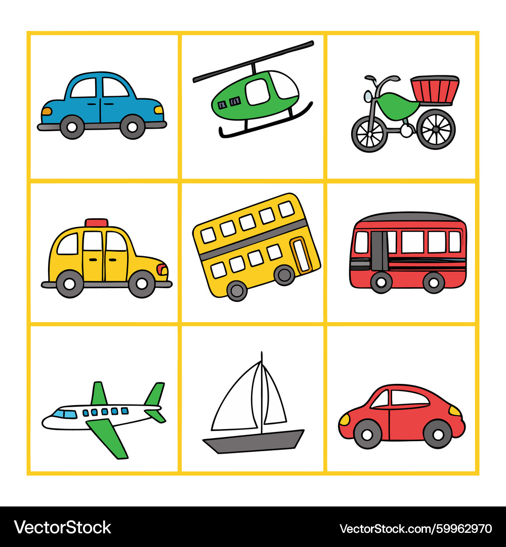 Cartoon Vehicles for Kids – Royalty-Free Vector | VectorStock