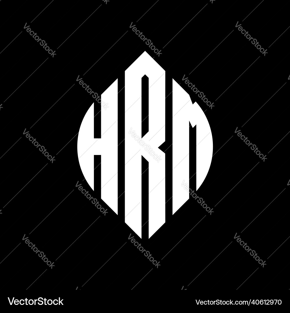 Hrm circle letter logo design Royalty Free Vector Image