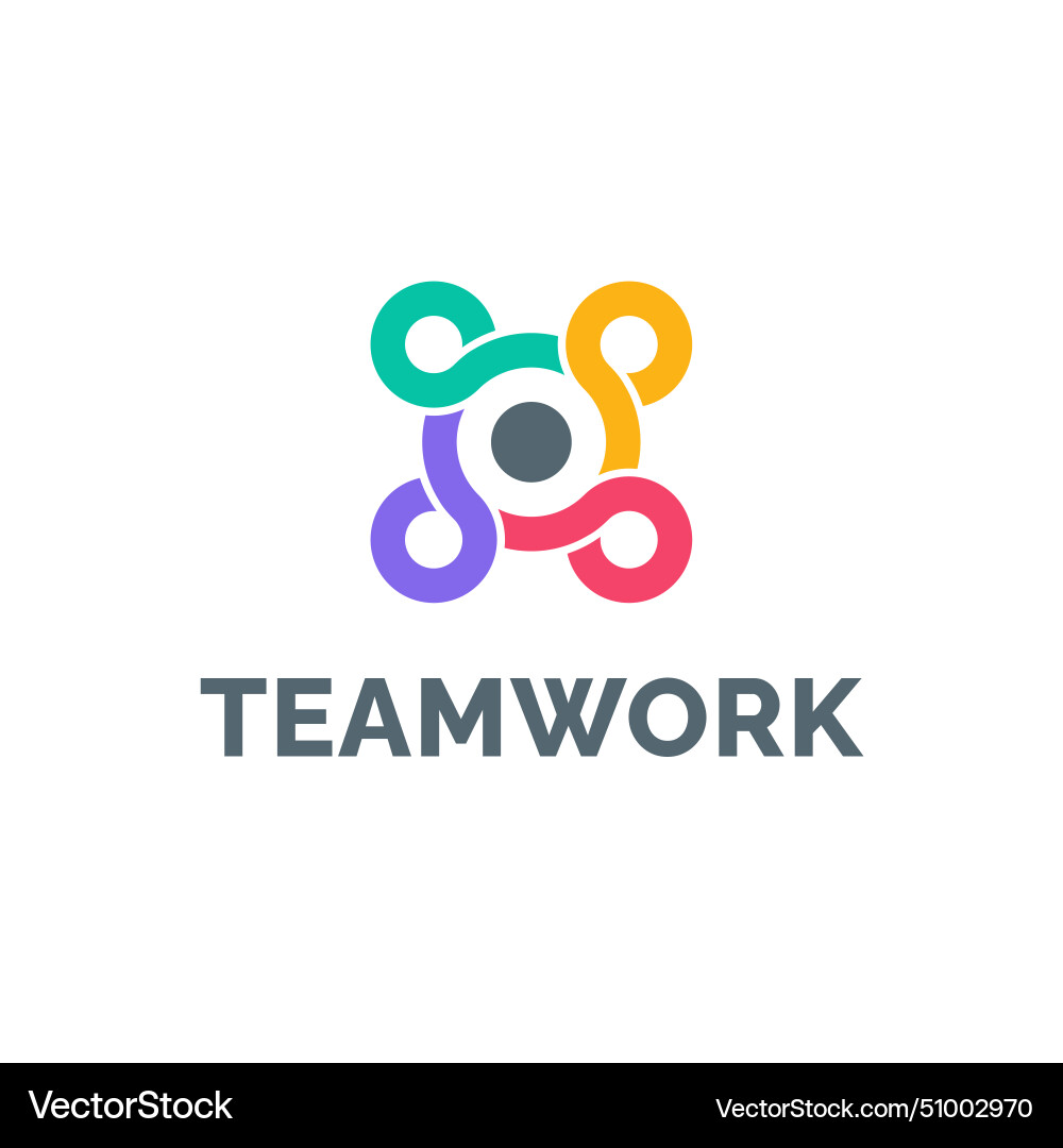 Human connect teamwork logo Royalty Free Vector Image