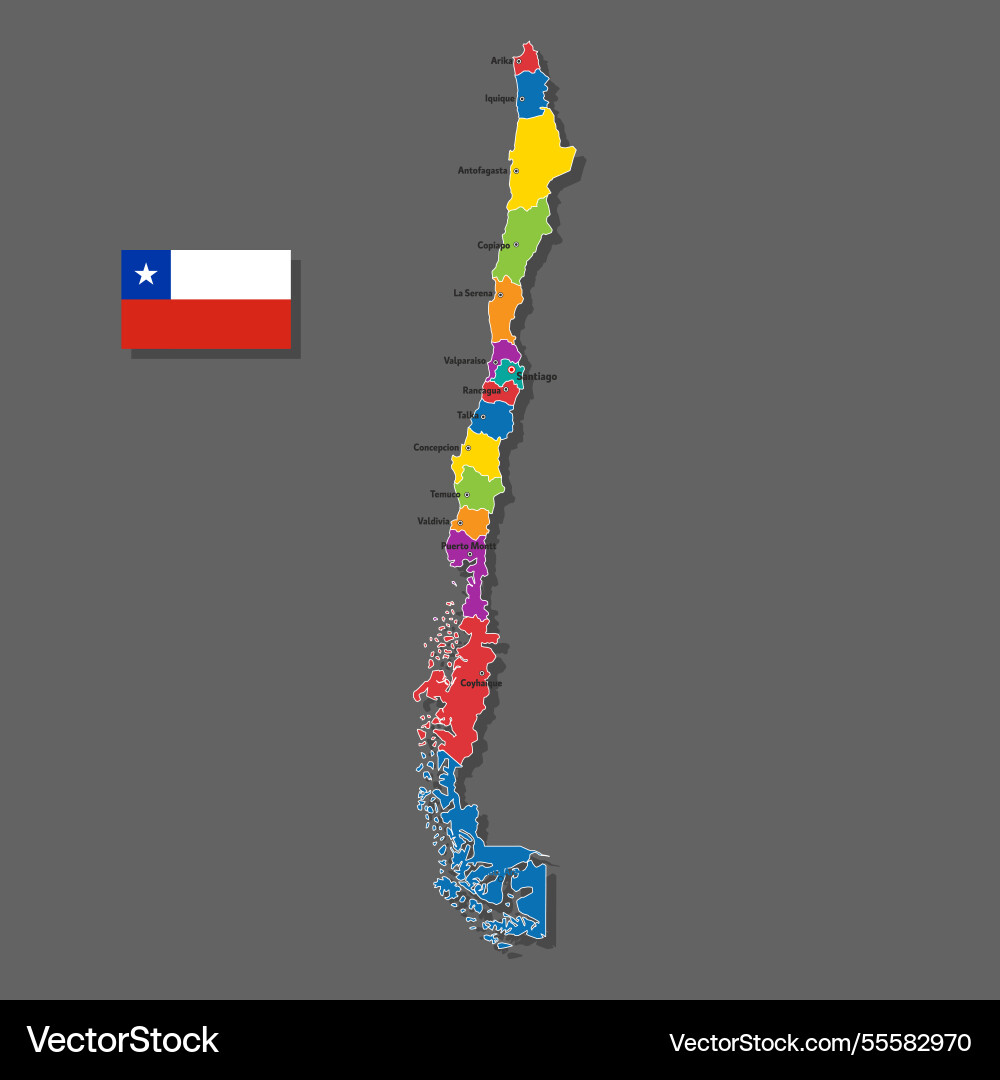 Map of chile Royalty Free Vector Image - VectorStock