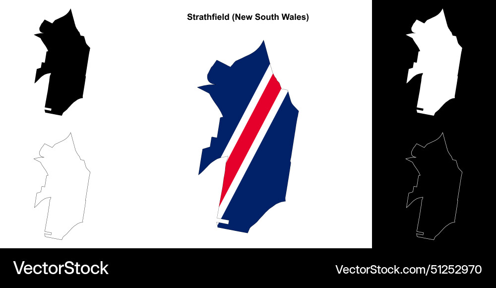 Strathfield outline map Royalty Free Vector Image