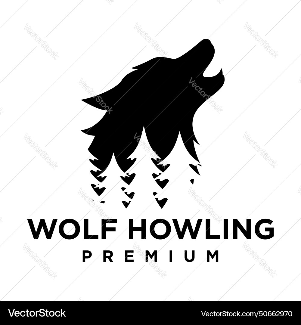 Wolf howling logo icon design Royalty Free Vector Image